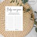 PRINTED & SHIPPED: Baby Shower Game| Baby Name Game | Minimalist Gender ...