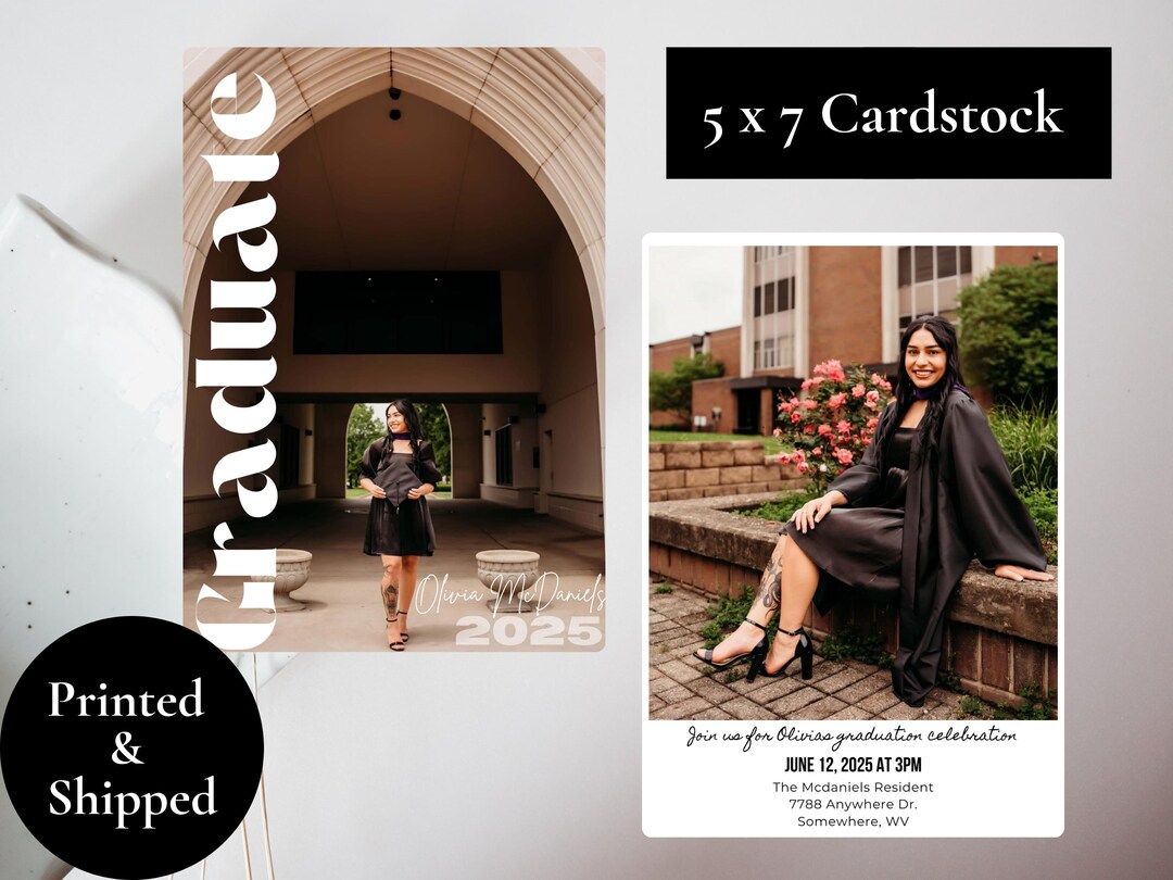 Printed Graduation Invitations Personalized High School or College Grad ...