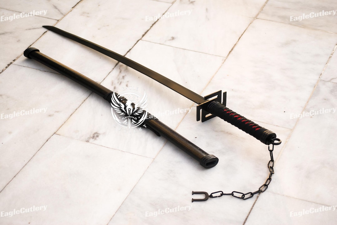Moon Slicer Black Mamba Ninja Katana Sword, Japanese Samurai Sword With ...