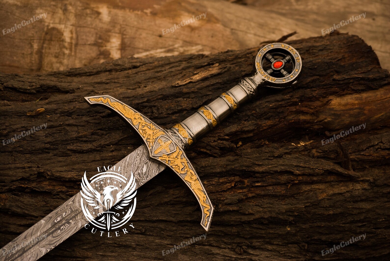 Holy Knight TEMPLAR Sword, Sword of Robin Hood, Damascus Steel Sword ...