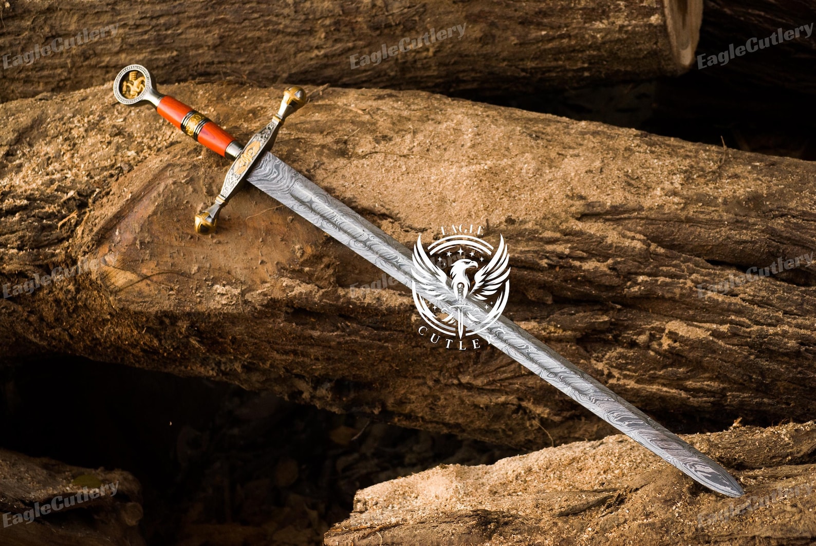 Holy Knight TEMPLAR Sword, Sword of Robin Hood, Damascus Steel Sword ...