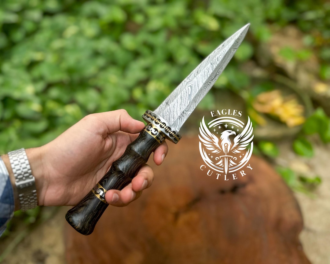 Spiral Dirk SPEAR Point Damascus Steel Dagger, Hand Forged Roman ...