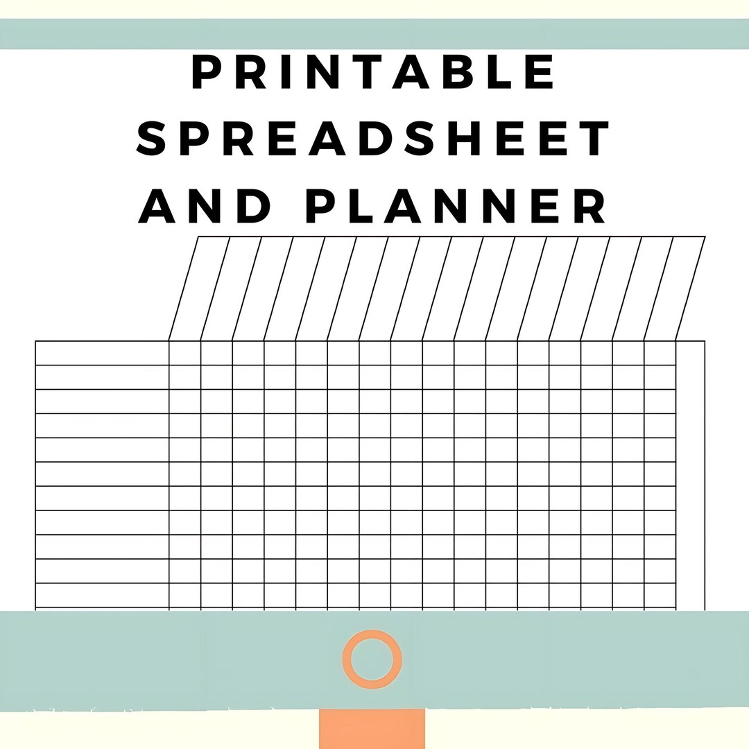 Printable Spreadsheet and Planner Customizable Spreadsheet Tracker for ...