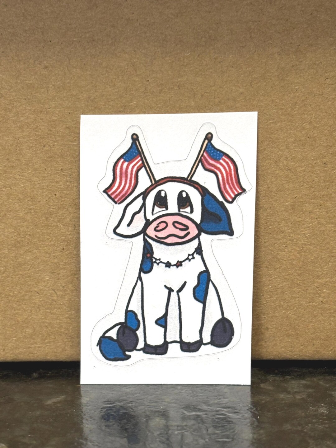 Americana Cow Stickers: Handmade Decals - Etsy