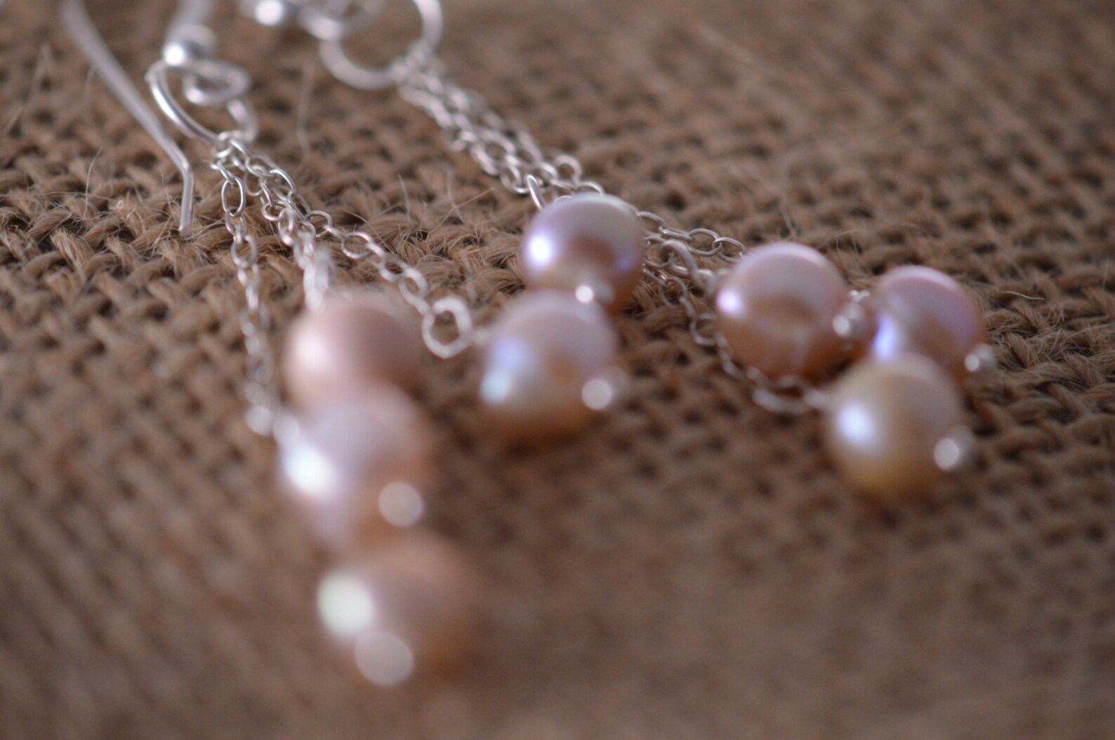 Four-string Freshwater Pearl Sterling Silver Drop Earrings - Etsy