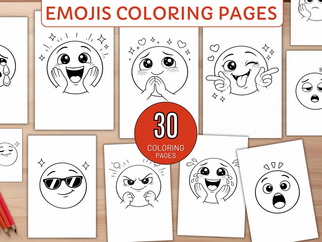 Emoji Emotions Coloring Pages for Kids, Feelings Coloring Book ...
