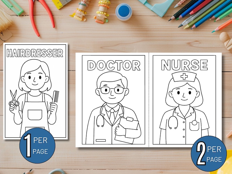 Occupation Coloring Pages for Kids, 60 Printable Career Coloring Sheets ...