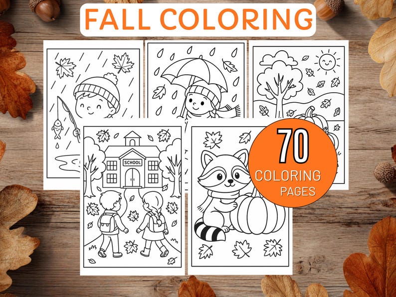 Fall Coloring Pages, Fall Coloring Book, Fall Coloring Sheets, Autumn ...