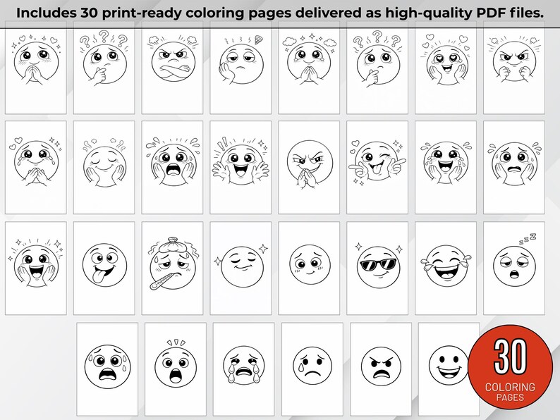 Emoji Emotions Coloring Pages for Kids, Feelings Coloring Book ...