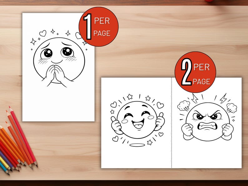 Emoji Emotions Coloring Pages for Kids, Feelings Coloring Book ...