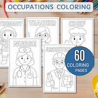 100 Profession Boy Edition Coloring Pages for Kids Adults, Career Job ...