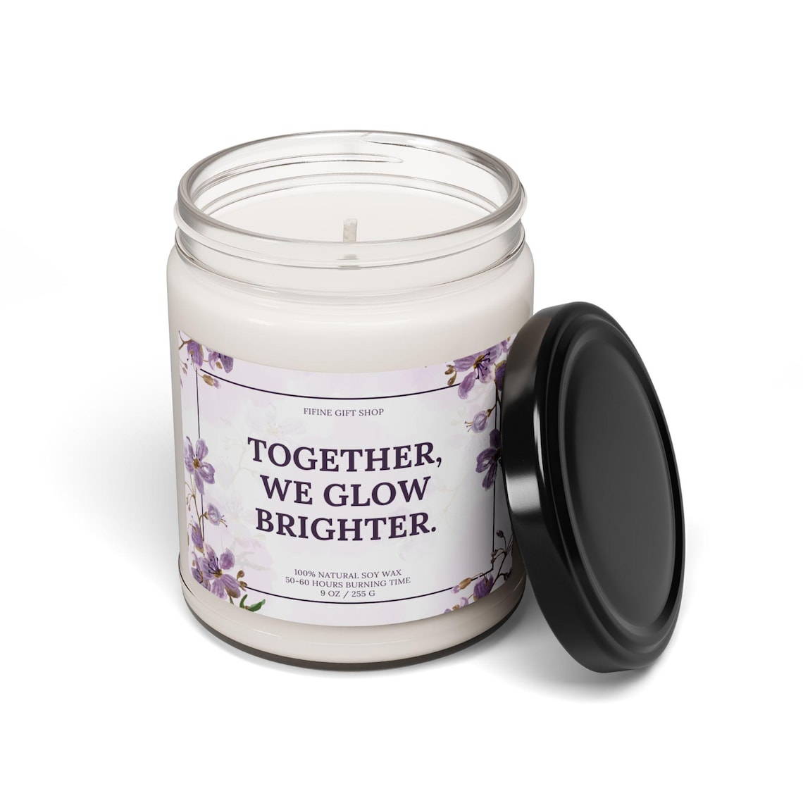 Couples Wedding Candle - Together We Glow Brighter Gift for Newlyweds ...