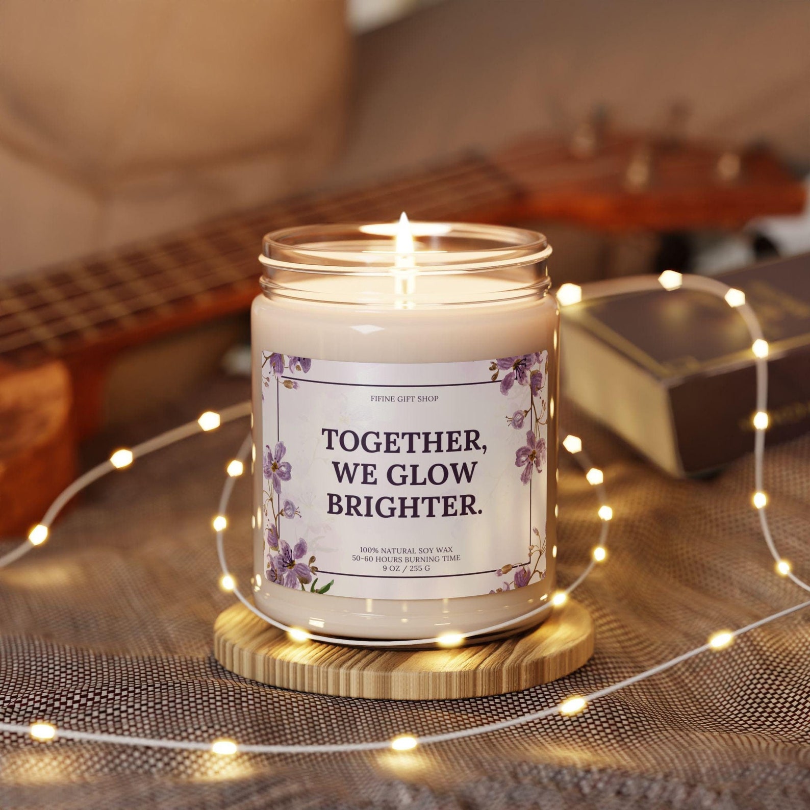 Couples Wedding Candle - Together We Glow Brighter Gift for Newlyweds ...