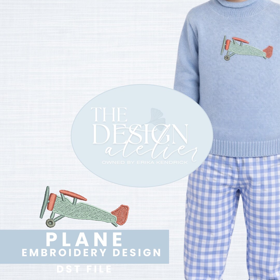 Classic Plane Machine Embroidery Design - Etsy
