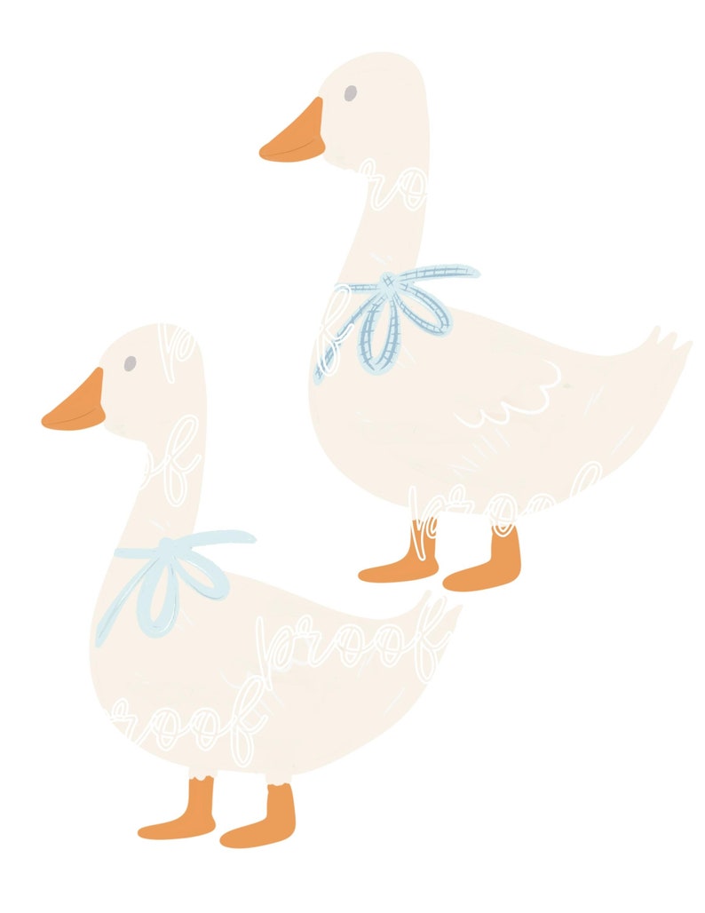One Silly Goose Digital Art-blue - Etsy