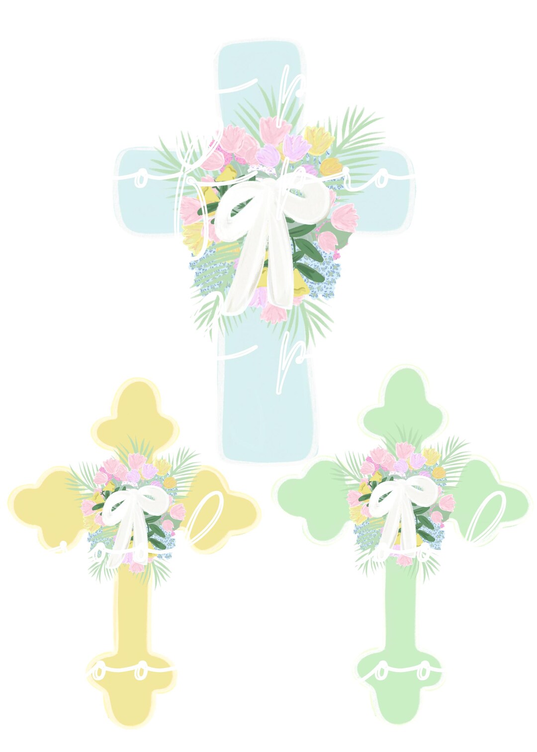 Easter / Dedication Cross Digital Art - Etsy