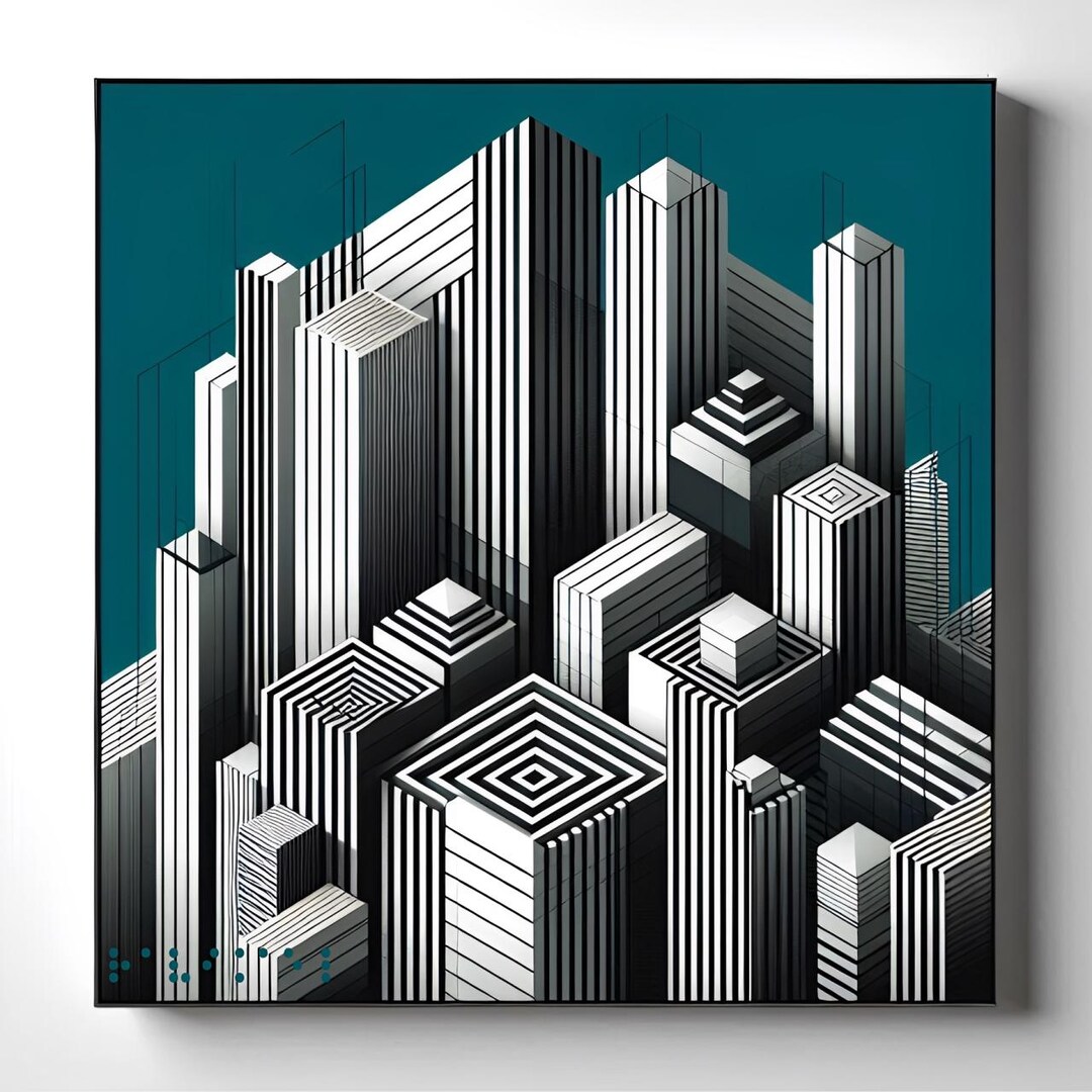 Urban Identity #7: Framed Canvas | Modern City Abstract Art - Etsy