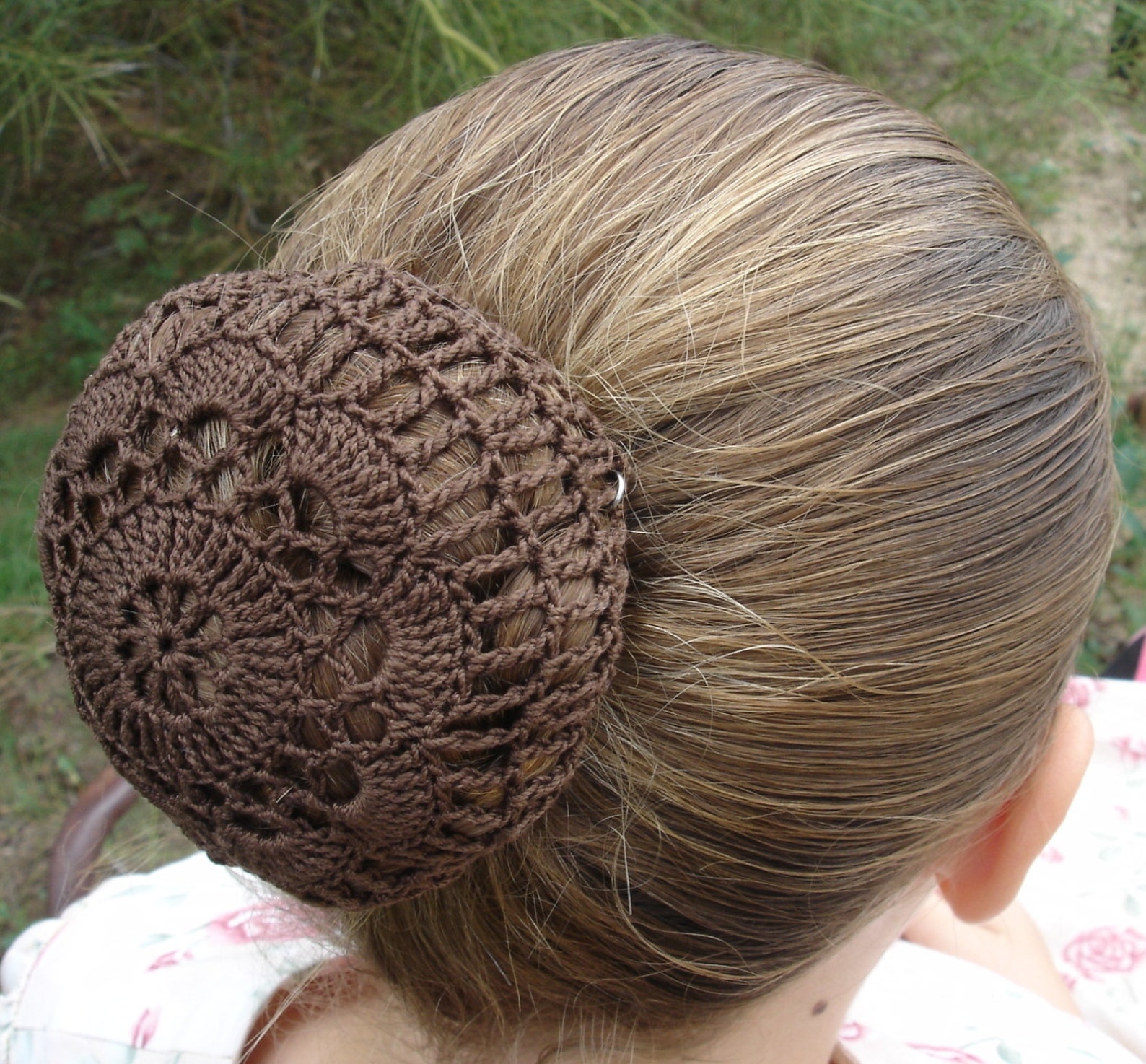 Hair Net / Bun Cover Crocheted Brown Flower Style Amish - Etsy