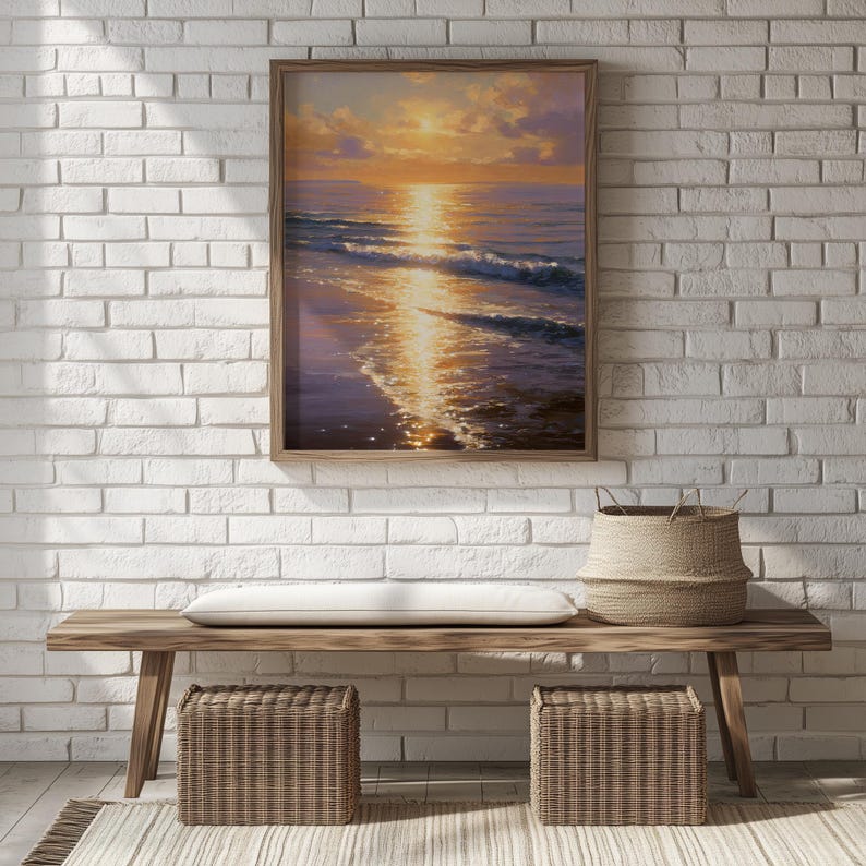 Ghibli-inspired Coastal Sunset Printable - Serene Seascape Art ...