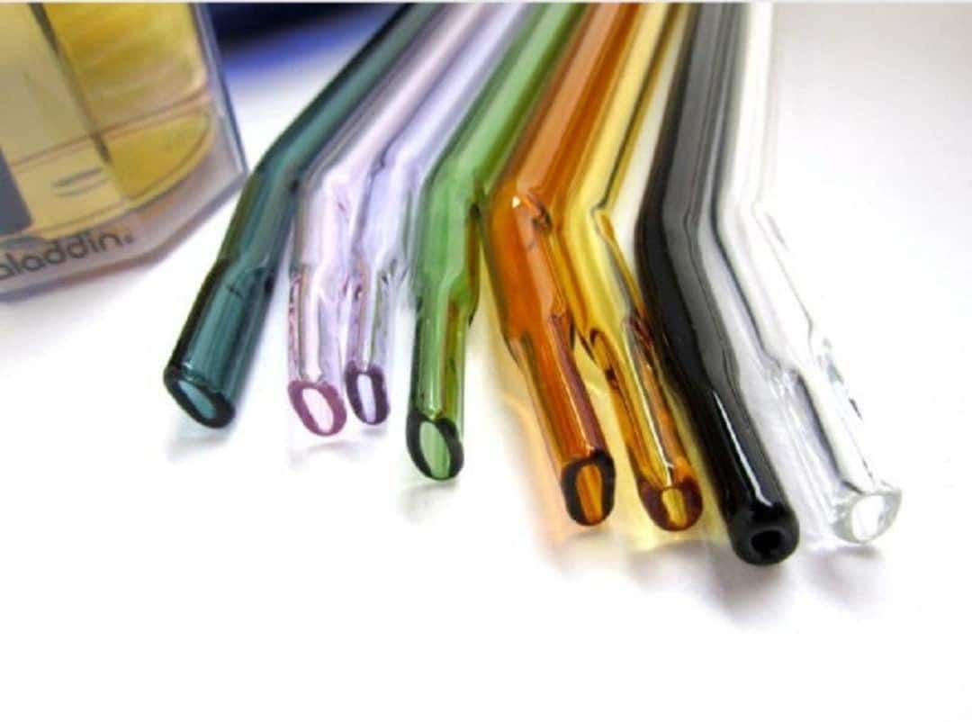 Bent and Pinched Glass Straws- Set of 4 - Etsy