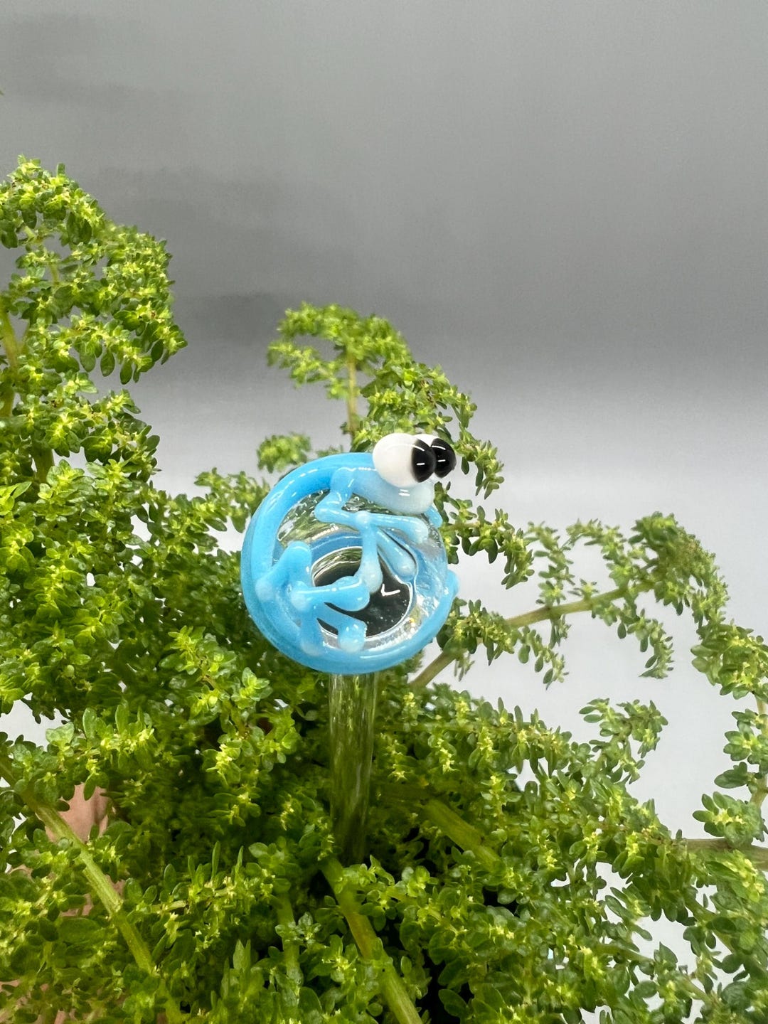 Sky Blue Gecko Lizard Glass Plant Stake- Houseplant Decor- Handmade ...