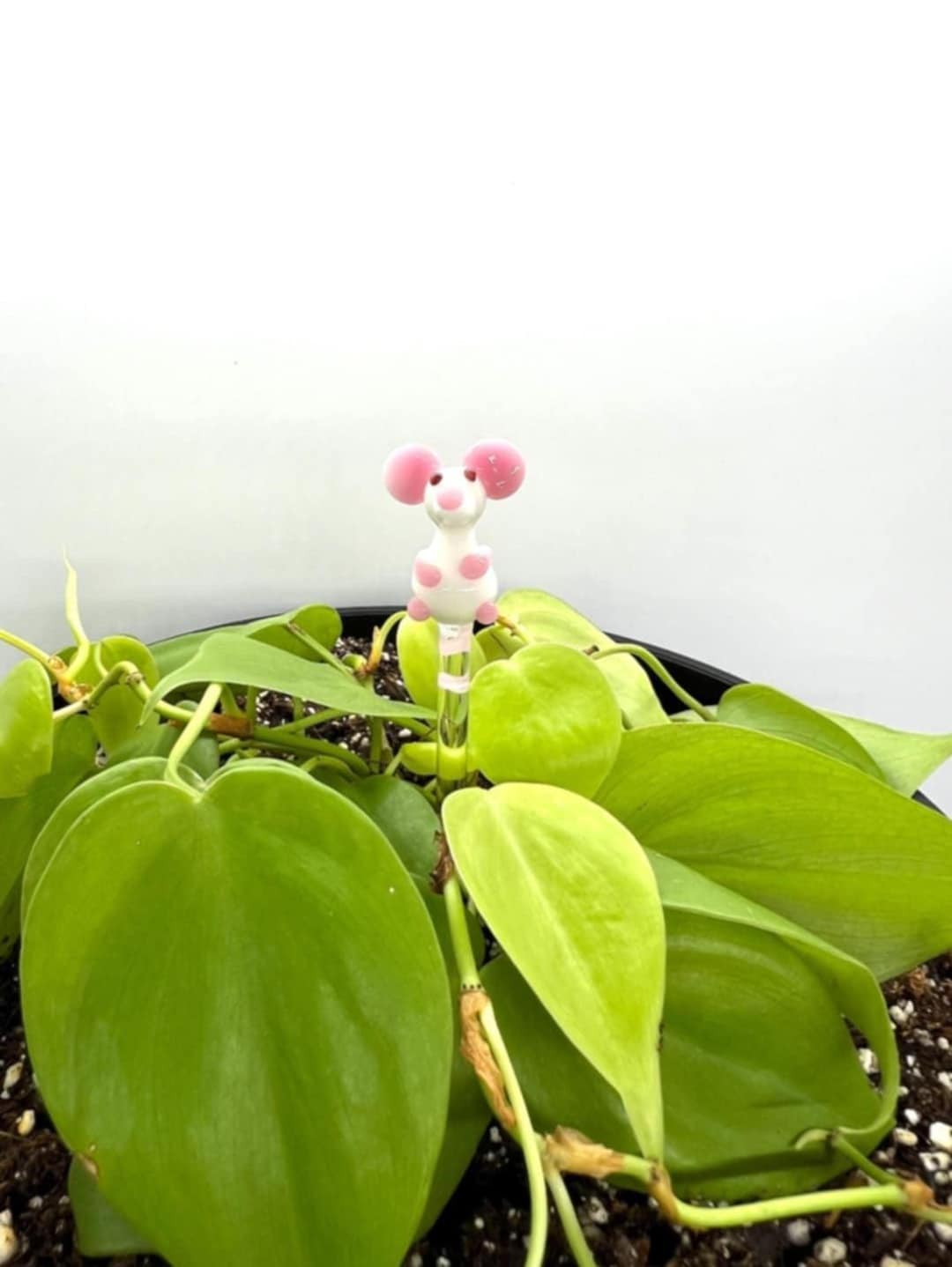 White Mouse Glass Plant Stake - Etsy