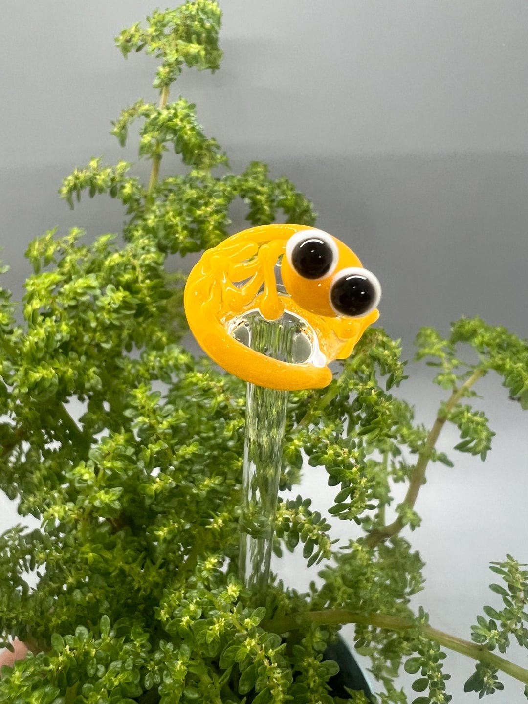 Golden Yellow Gecko Lizard Glass Plant Stake- Houseplant Decor ...
