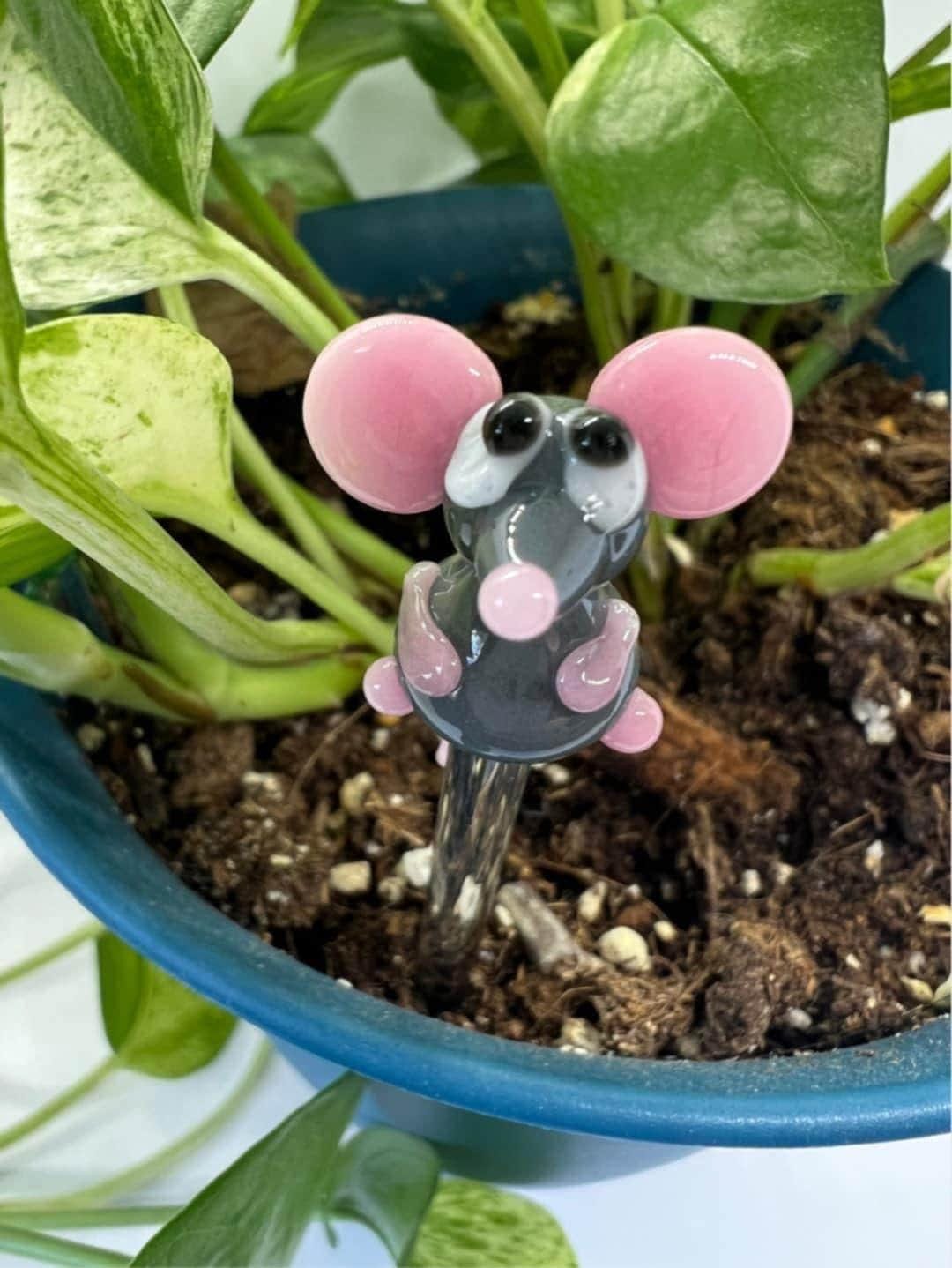 Gray Mouse Glass Plant Stake- Customizable Length- Eco Friendly ...