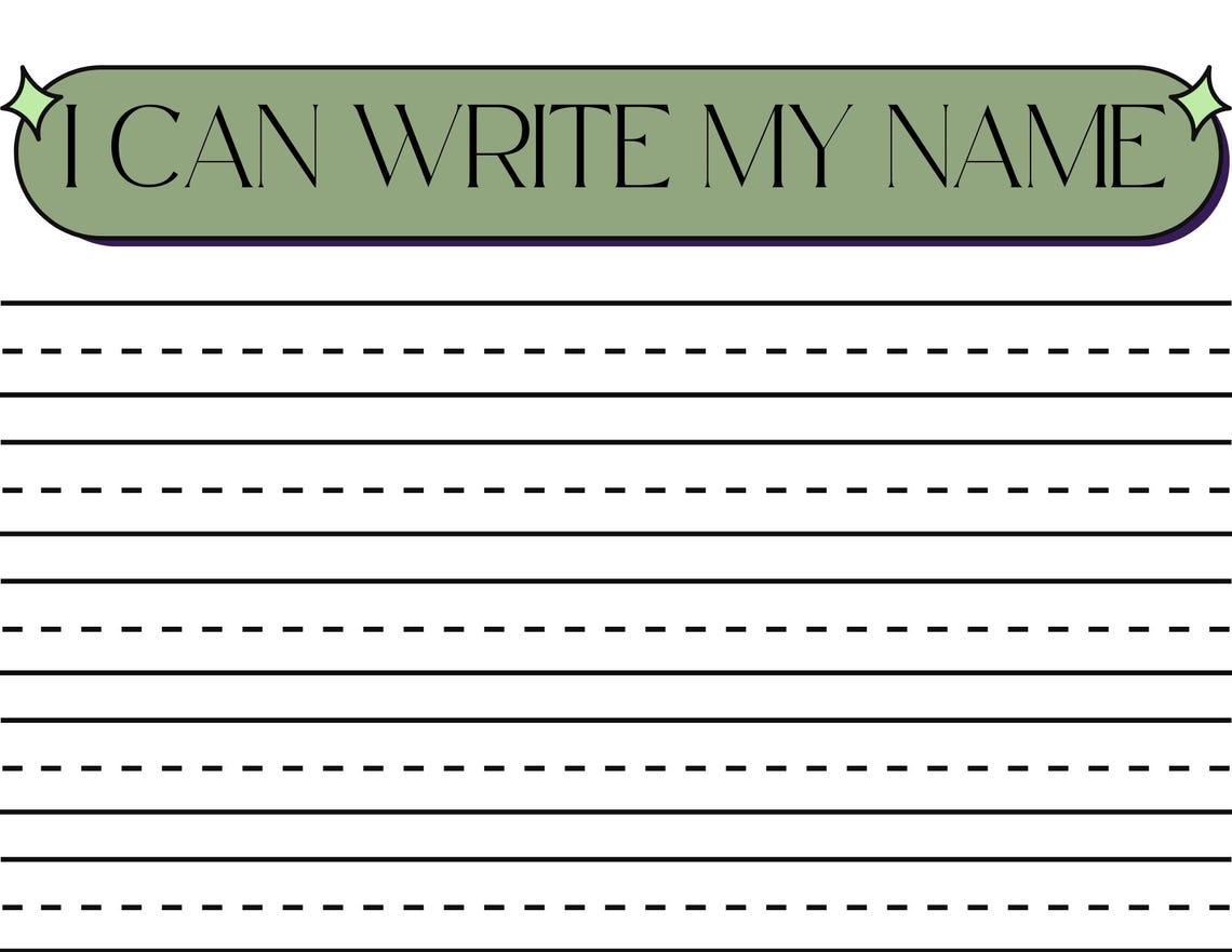 Name Writing Practice Sheet - Etsy