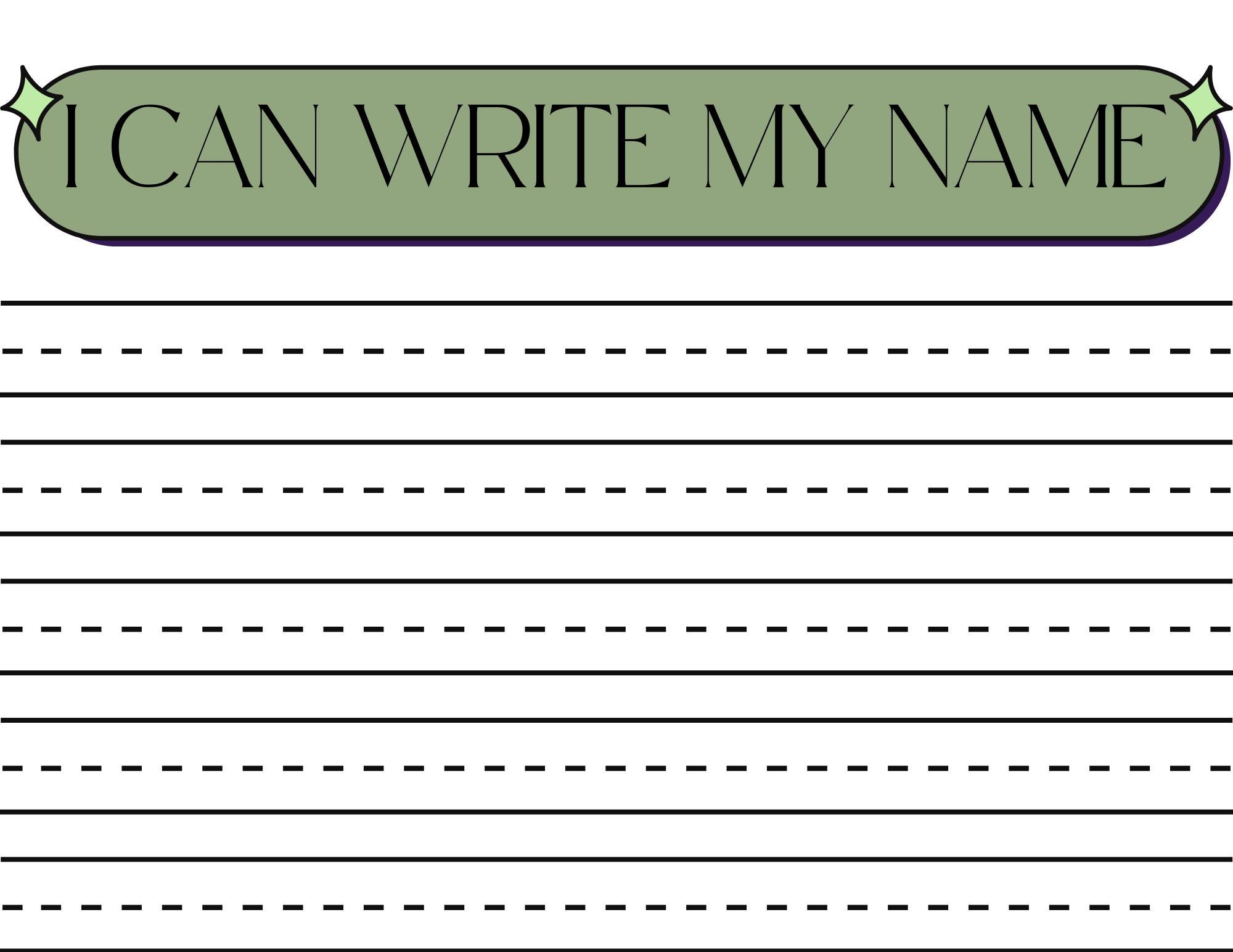 Name Writing Practice Sheet - Etsy