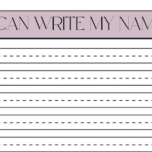 Name Writing Practice Sheet - Etsy