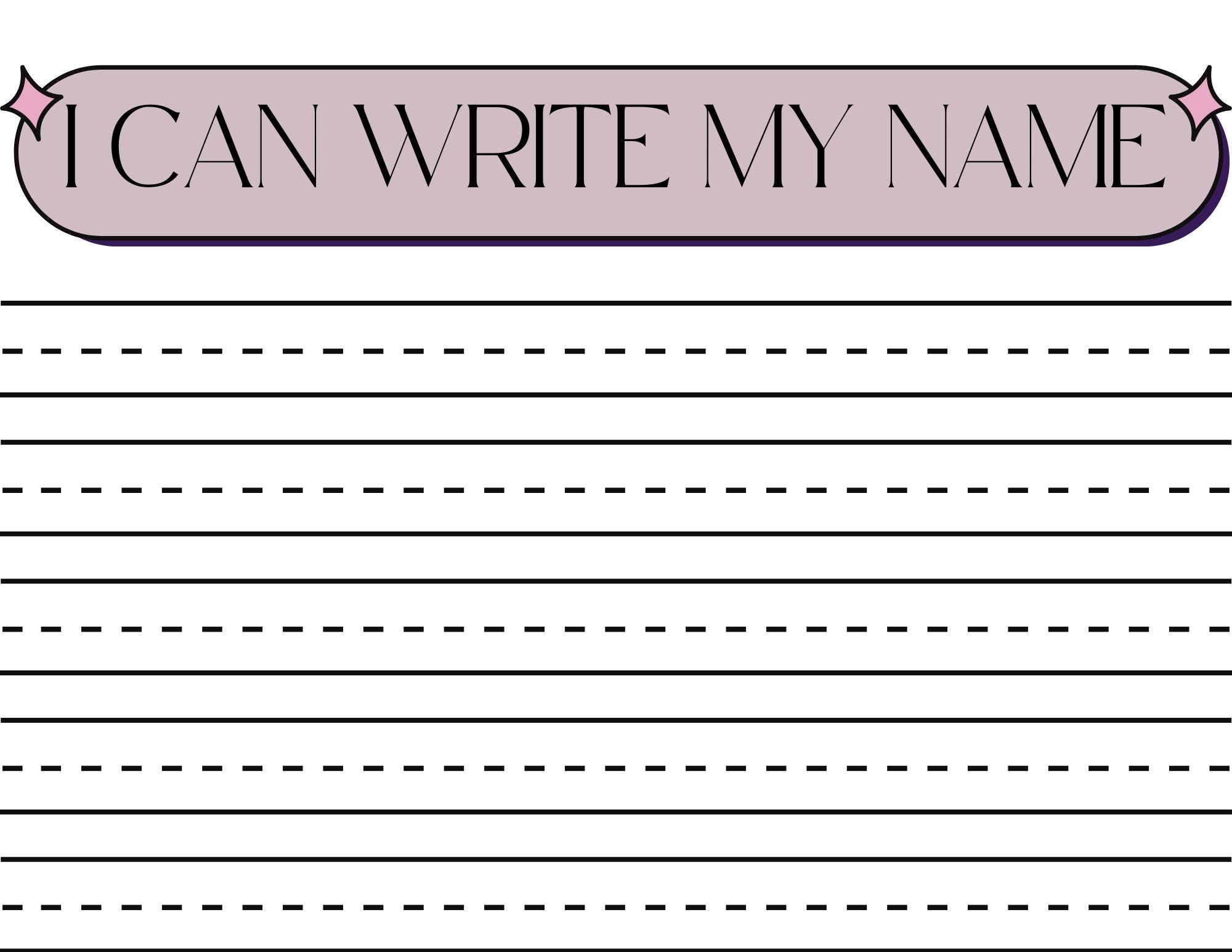Name Writing Practice Sheet - Etsy