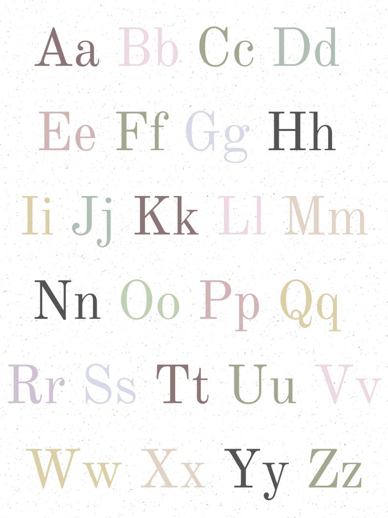 Alphabet Chart - Etsy