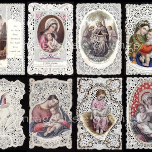27 Vintage GORGEOUS LACE HOLY Card Images 4 Pages Collage Sheet Digital ...