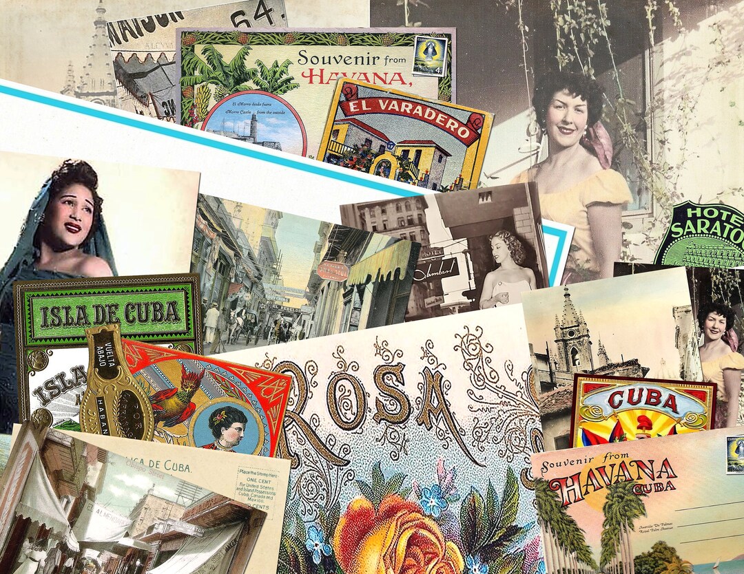 Vintage HAVANA Kit 1, Digital Junk Journal Printable, DIGITAL Collage ...