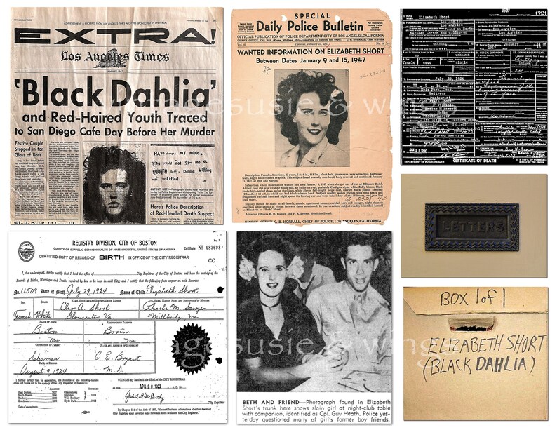 Vintage True Crime BLACK DAHLIA Murder Case Junk Journal Kit#1 ...