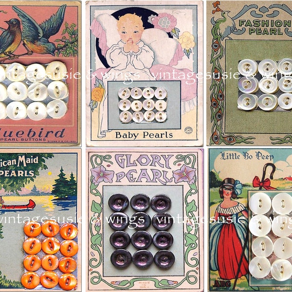 Vintage Button Cards - Etsy