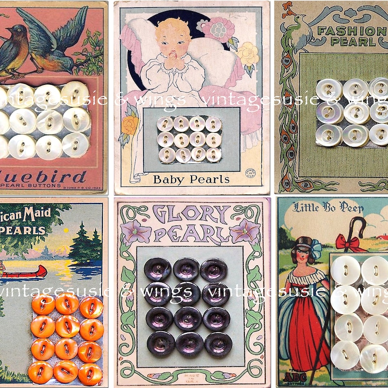 Vintage Button Cards - Etsy