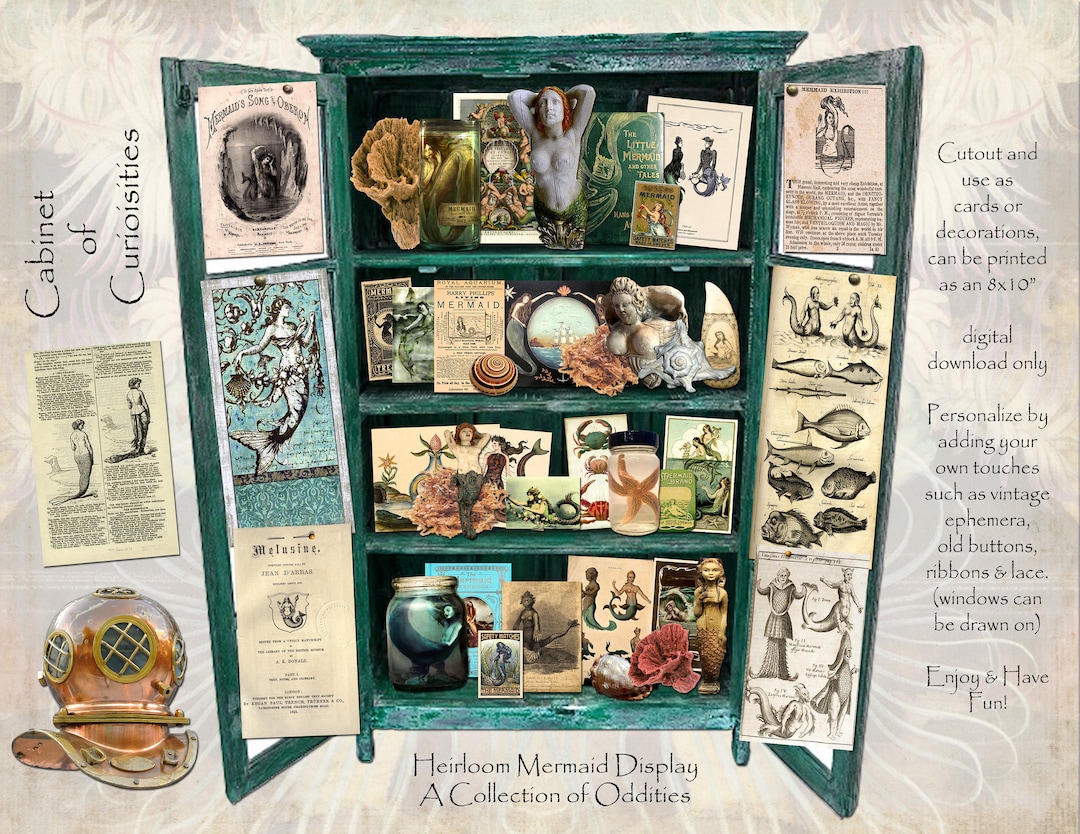 Make Your Own Awesome Cabinet of Curiosities VINTAGE MERMAID LOVE ...