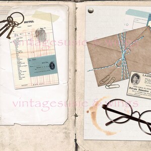 Vintage True Crime LADY DETECTIVE Junk Journal Kit1, Printable Digital ...