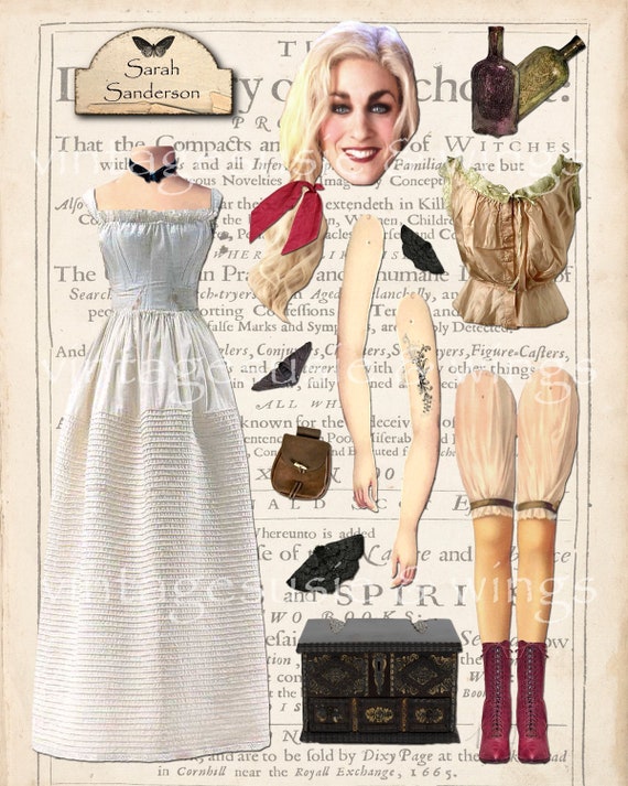 Sanderson Sisters 'sarah' Digital Paper Doll HOCUS - Etsy