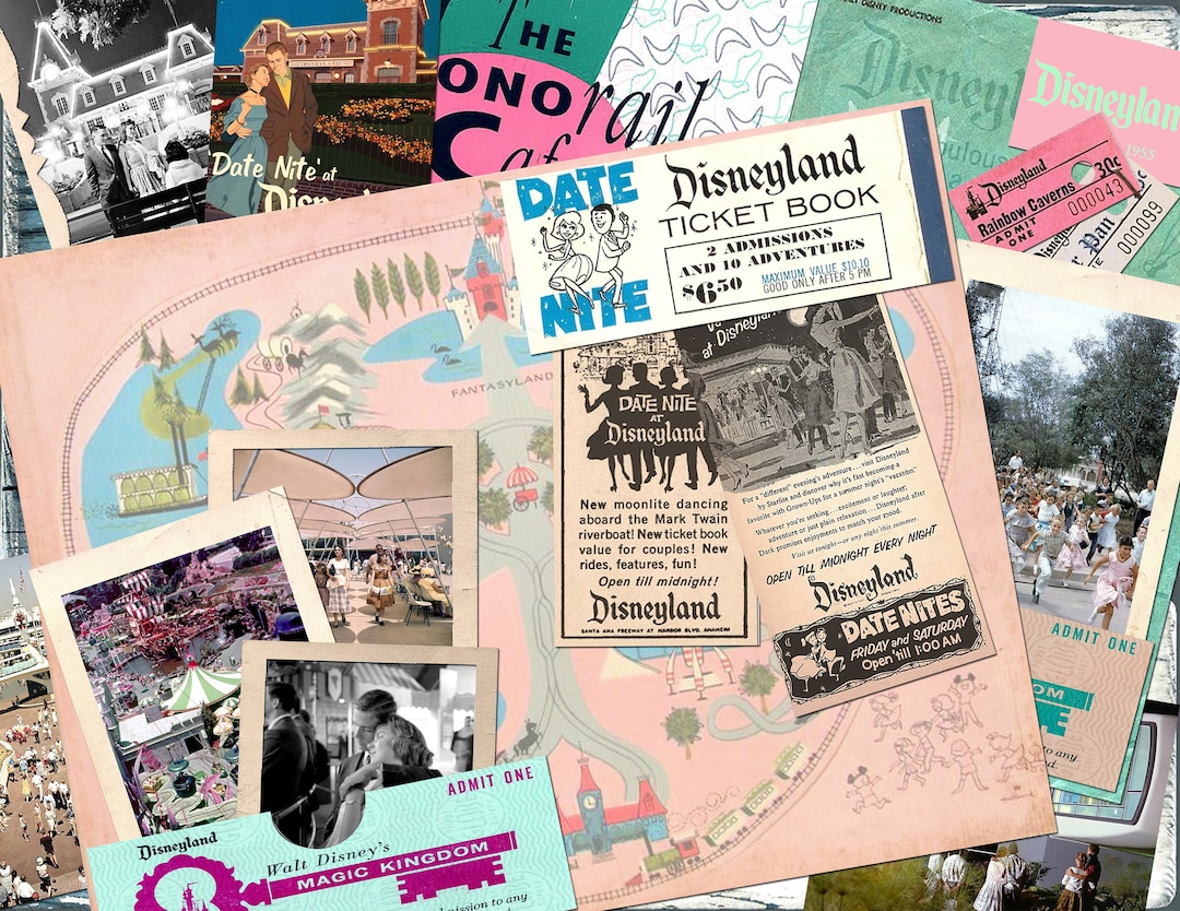 Vintage DISNEYLAND Kit 2 Digital Junk Journal, Printable DISNEYLAND ...