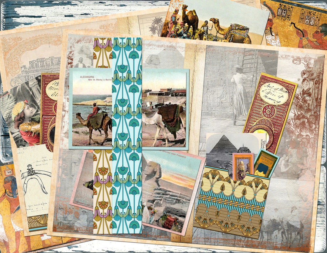 Vintage EGYPT ARCHEOLOGY Kit 2 Digital Junk Journal, Printable, Egypt ...