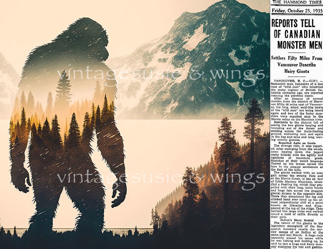 Bigfoot Junk Journal Collage Kit, I Want to Believe (digital Download ...