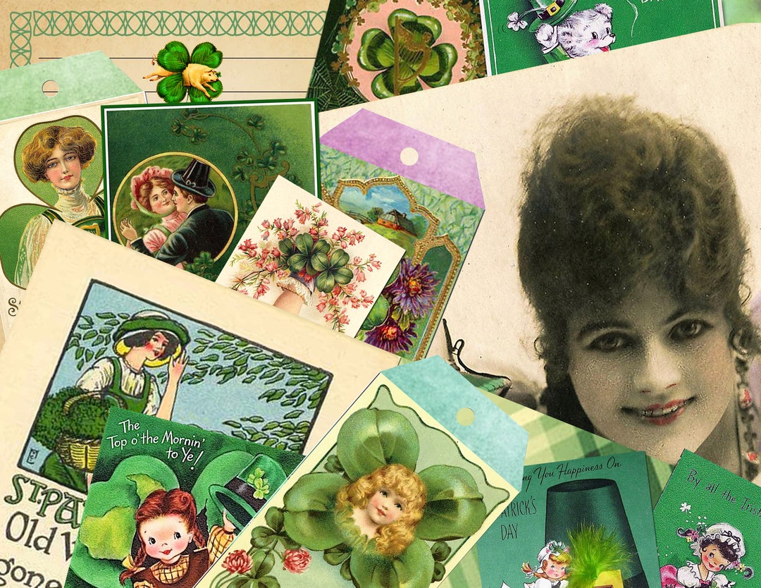 Vintage SAINT Patrick's DAY, Ireland, Irish Junk Journal Kit#2, Digital ...