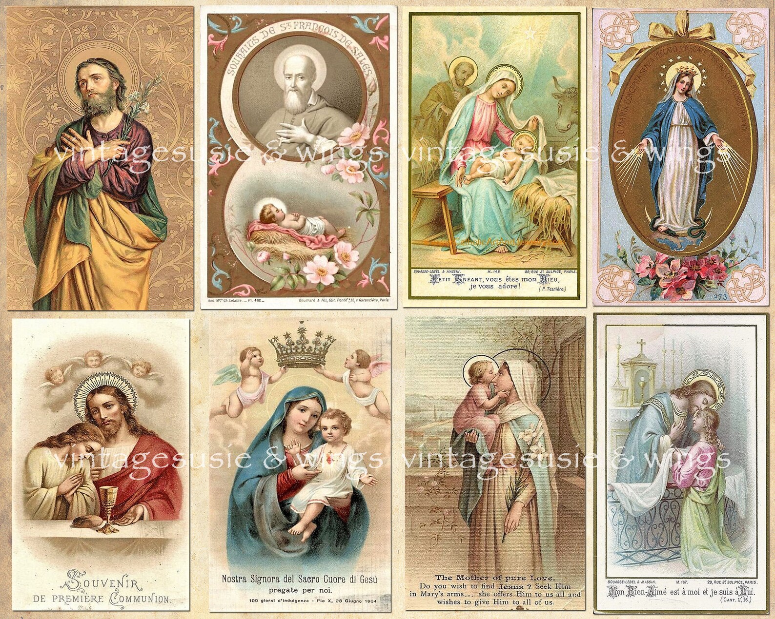 Vintage Holy Card Images, Religious Ephemera (digital Download) - Etsy
