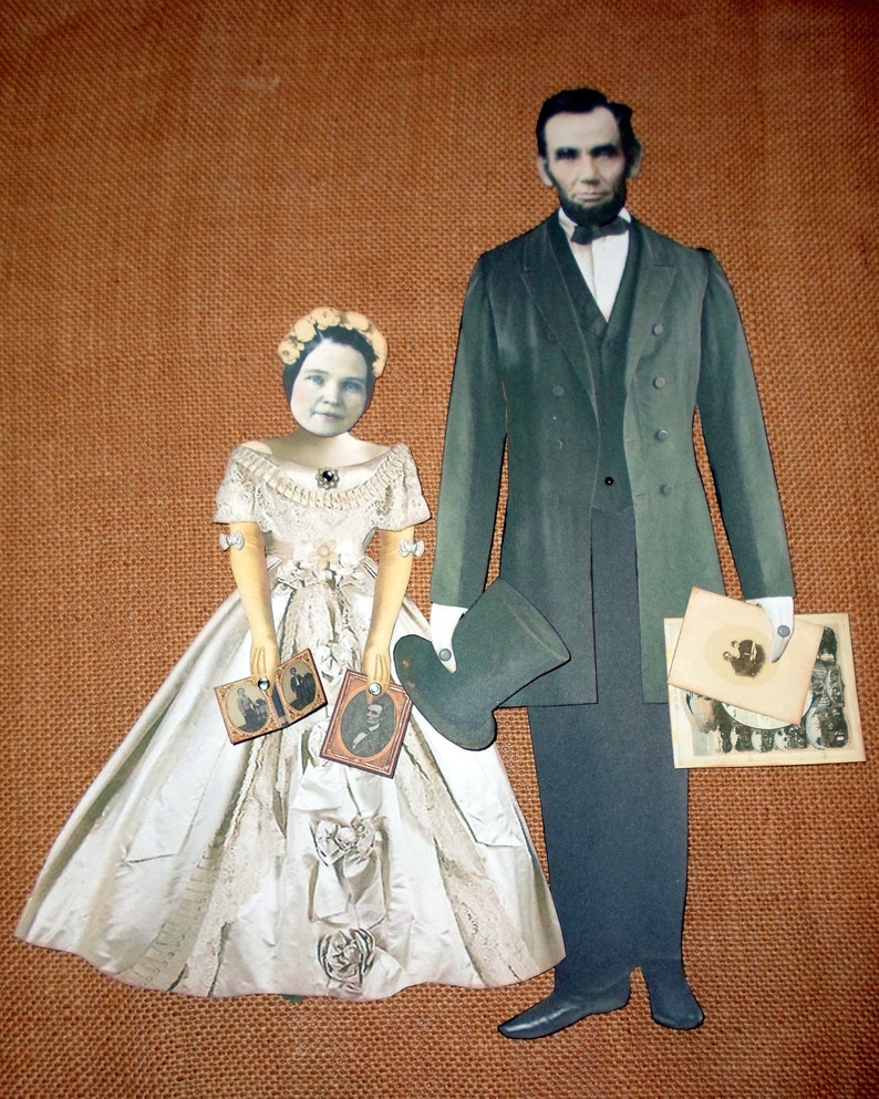 Abraham Lincoln Digital Paper Doll Vintage Historical Collage Etsy