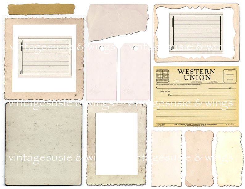 Vintage JUNK JOURNAL DECOR Kit1 Digital Printable Ripped - Etsy