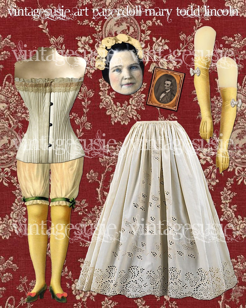 Mary Todd Lincoln Digital Paper Doll Vintage Historical Etsy