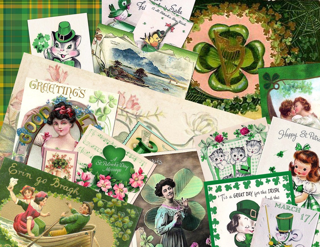 Vintage SAINT Patrick's DAY, Ireland, Irish Junk Journal Kit1, Digital ...